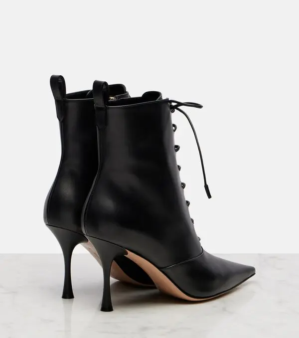 GIANVITO ROSSI Leather Lace-up Heeled Boots