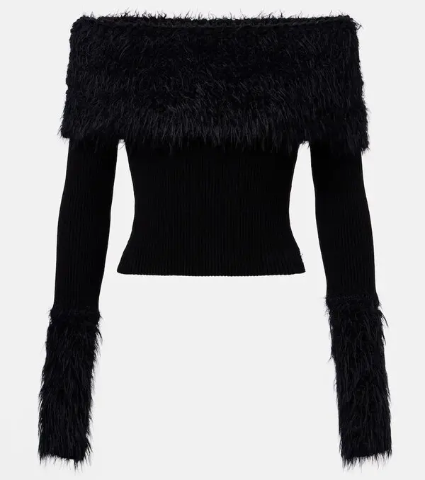 JEAN PAUL GAULTIER Ribbed-knit Top - Black