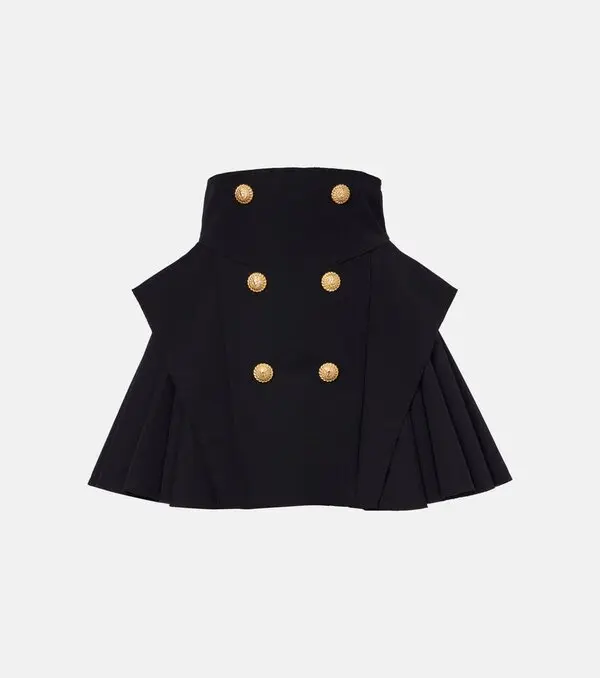 Balmain Virgin Wool Grain De Poudre Miniskirt