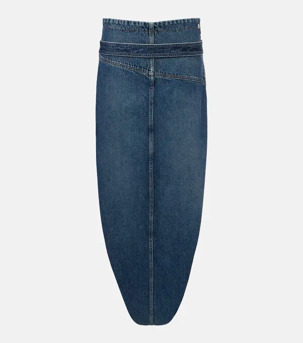 JEAN PAUL GAULTIER Denim Asymmetric Midi Skirt