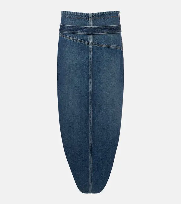 JEAN PAUL GAULTIER Denim Asymmetric Midi Skirt - Blue