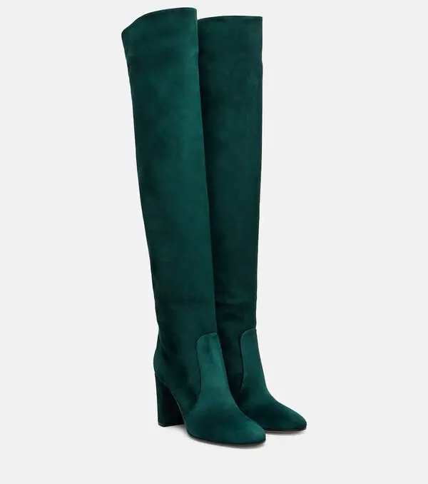GIANVITO ROSSI Suede Over-the-knee Boots - Green
