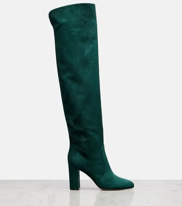 GIANVITO ROSSI Suede Over-the-knee Boots - Green