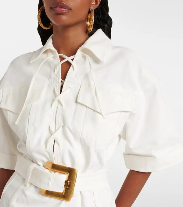 Balmain Cotton Canvas Shirt Dress - White