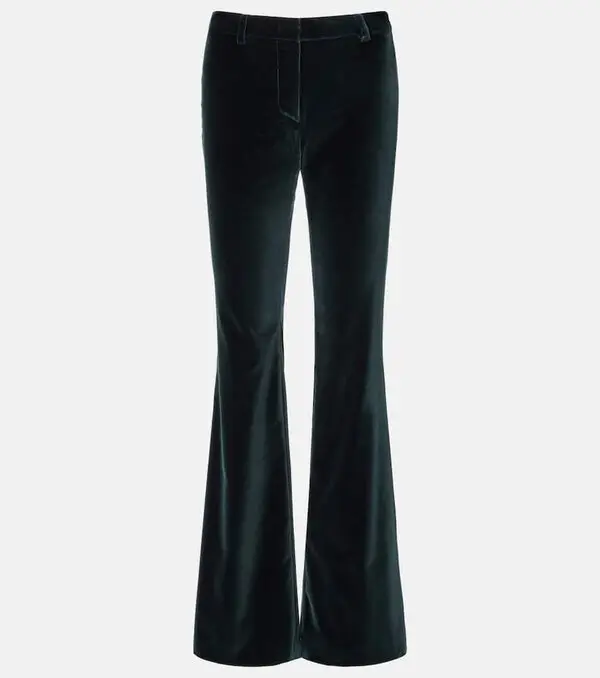 Etro Cotton Velvet Flared Pants - Green