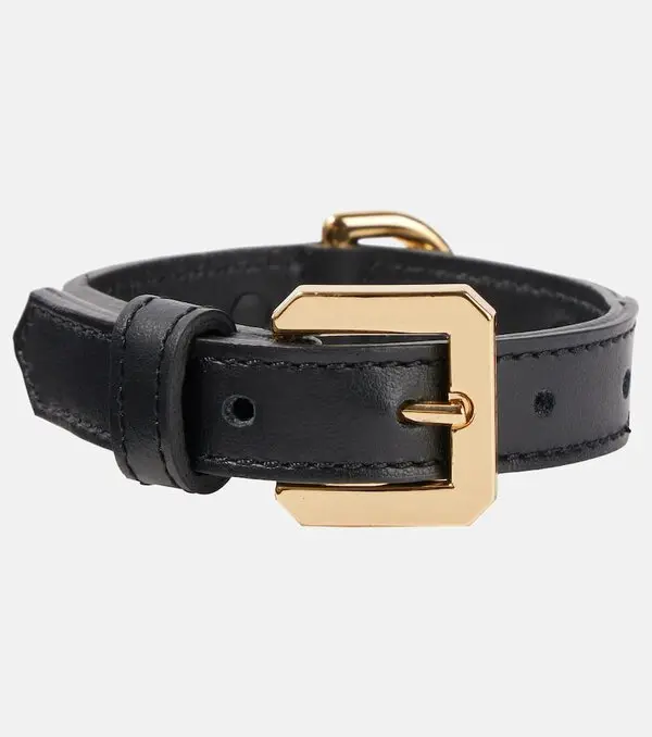 Versace Icon Small Leather Pet Collar - Black