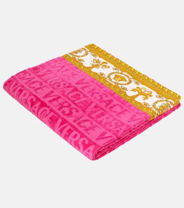 Versace Allover Cotton Terry Beach Towel - Pink