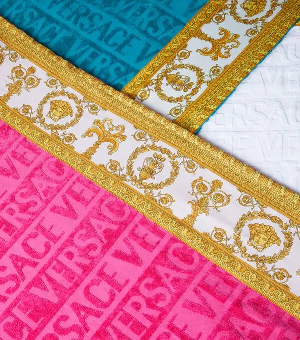 Versace Allover Cotton Terry Beach Towel - Pink