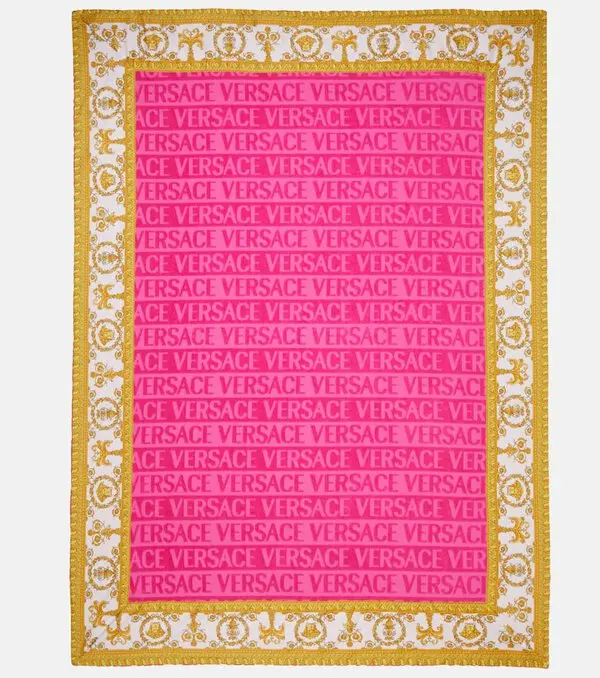 Versace Allover Cotton Terry Beach Towel - Pink