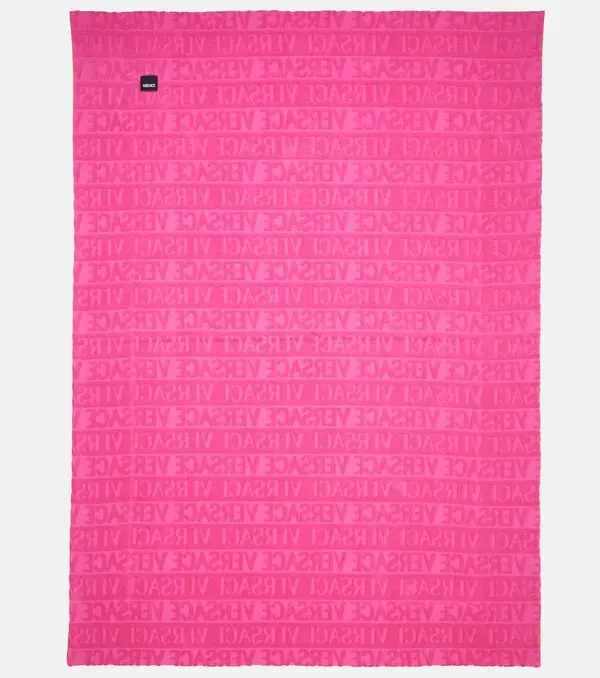 Versace Allover Cotton Terry Beach Towel - Pink