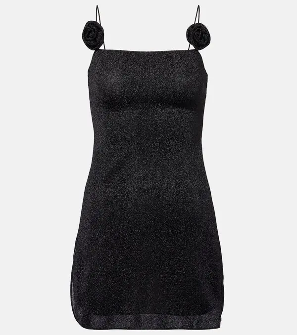Oseree Lumière Floral Appliqué Mini Dress