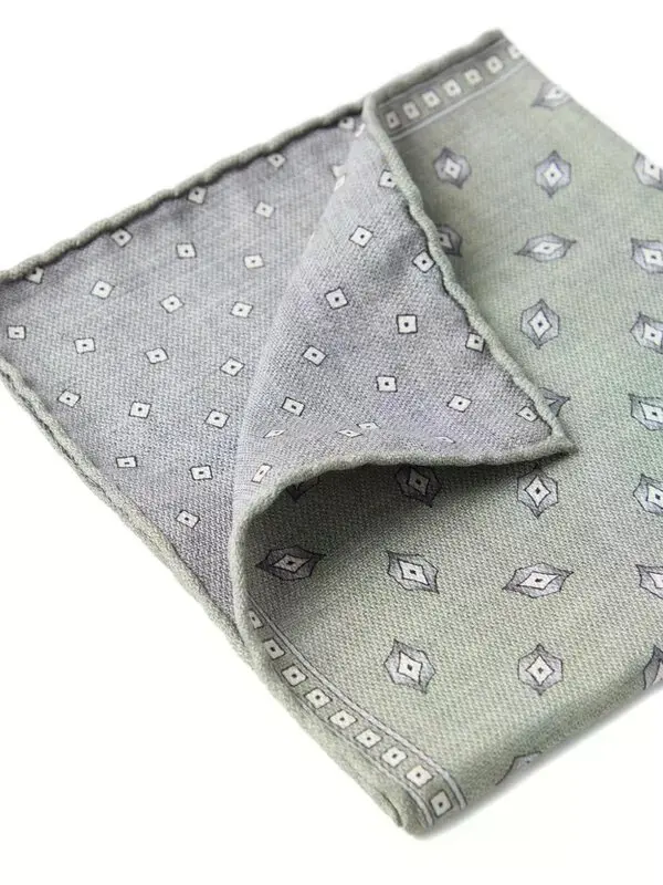Brunello Cucinelli Silk Pocket Square - Green