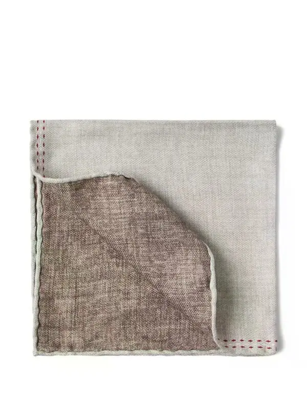 Brunello Cucinelli Silk Pocket Square - Grey