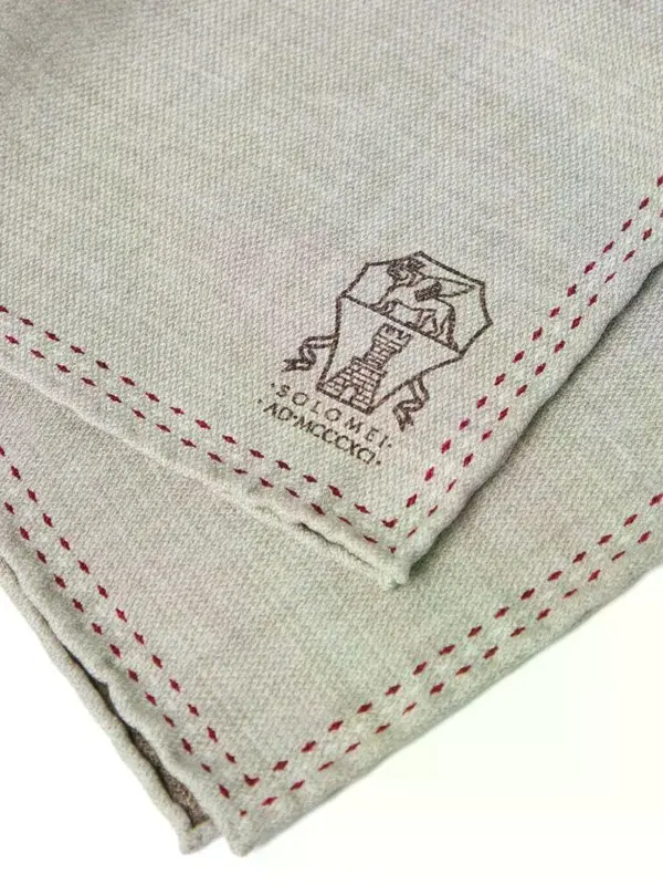 Brunello Cucinelli Silk Pocket Square - Grey