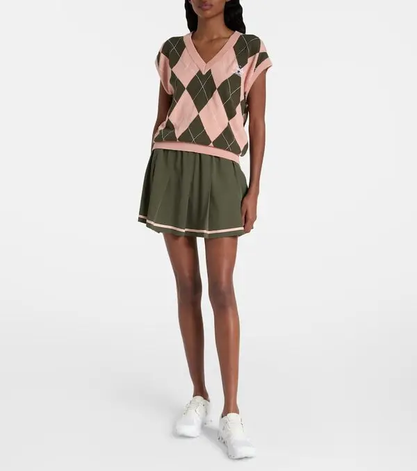 Varley Avika Argyle Cotton-blend Sweater Vest