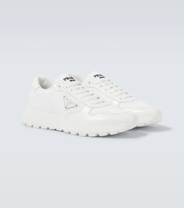 Prada Re-nylon And Leather Sneakers - White