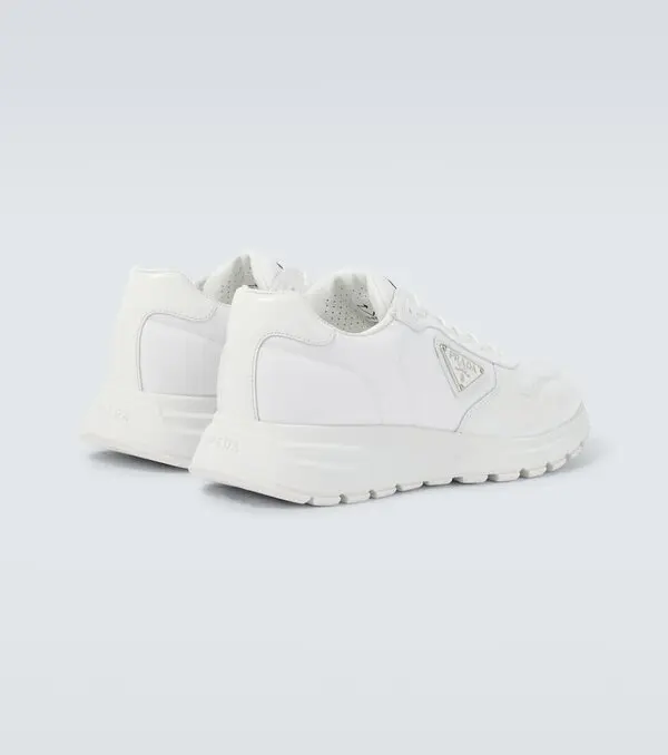 Prada Re-nylon And Leather Sneakers - White