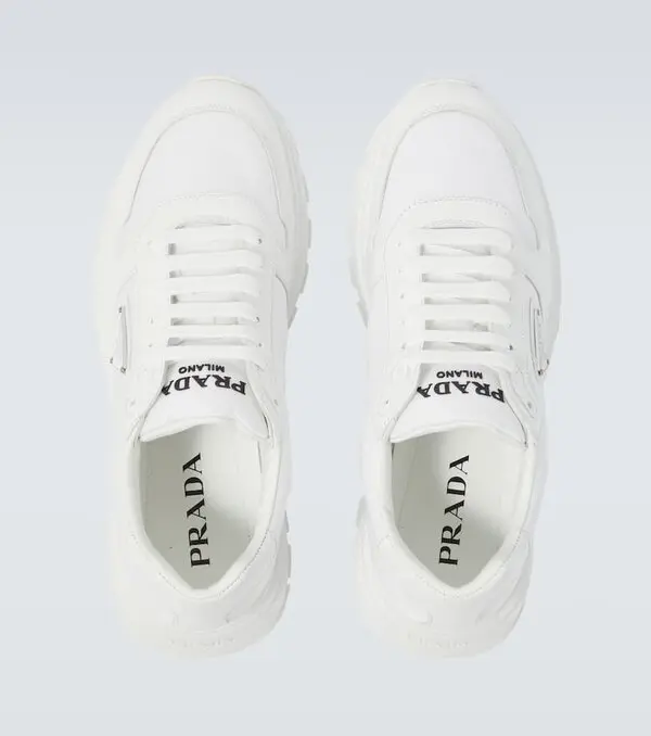 Prada Re-nylon And Leather Sneakers - White