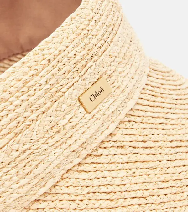 Chloé Scarf-detail Raffia Visor