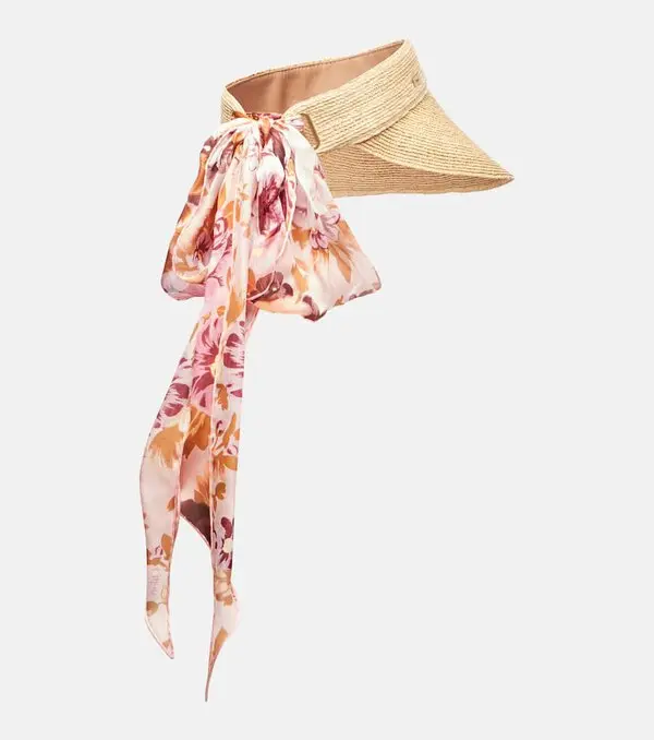 Chloé Scarf-detail Raffia Visor