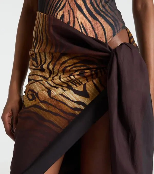 JEAN PAUL GAULTIER Printed Cotton Beach Cover-up