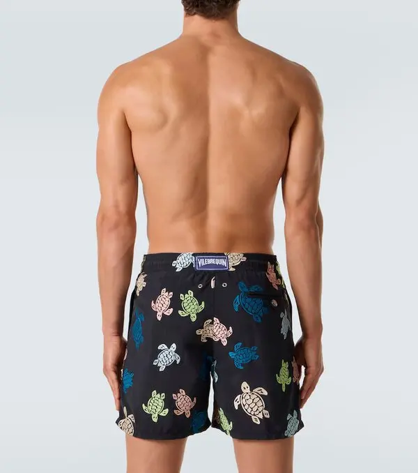 Vilebrequin Mistral Embroidered Swim Trunks - Black