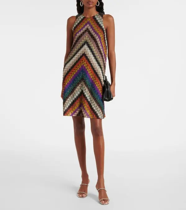 Missoni Zigzag Knitted Lame Minidress