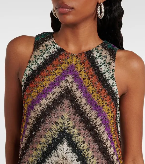Missoni Zigzag Knitted Lame Minidress