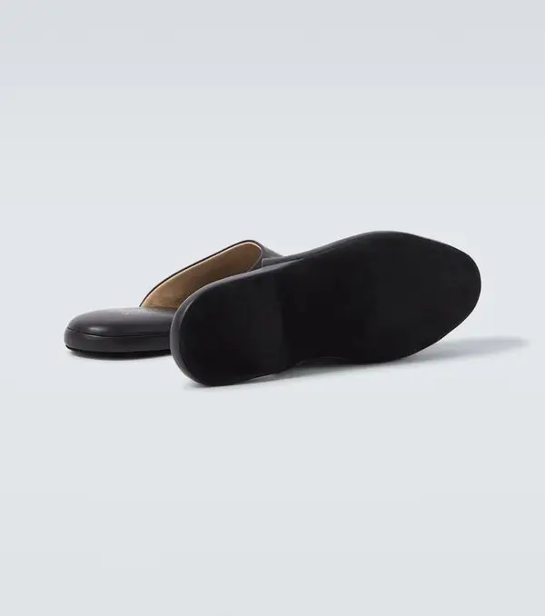 Charvet Leather Slippers - Black