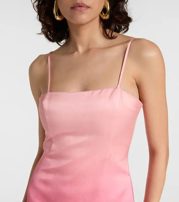 ALEMAIS Inez Ombre Linen-blend Midi Dress