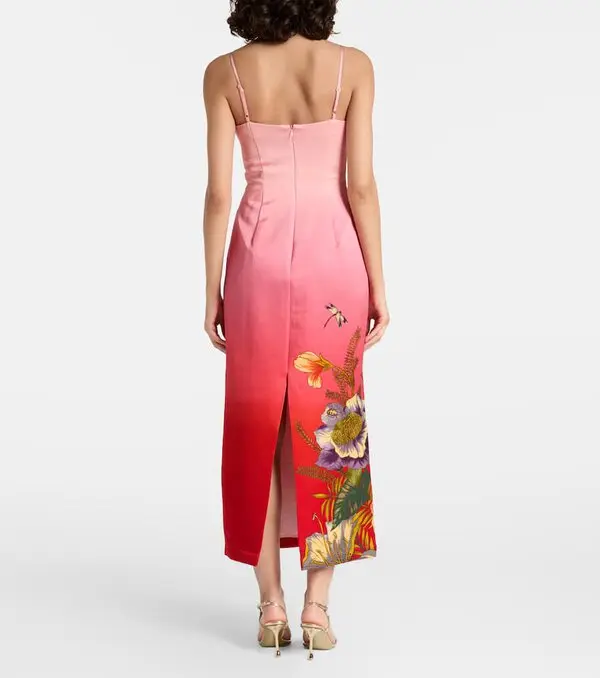 ALEMAIS Inez Ombre Linen-blend Midi Dress