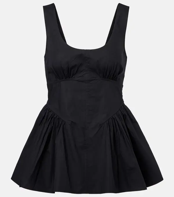 Proenza Schouler Bader Cotton-blend Poplin Top - Black