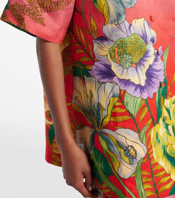 ALEMAIS Inez Floral Linen Shirt - Multicoloured