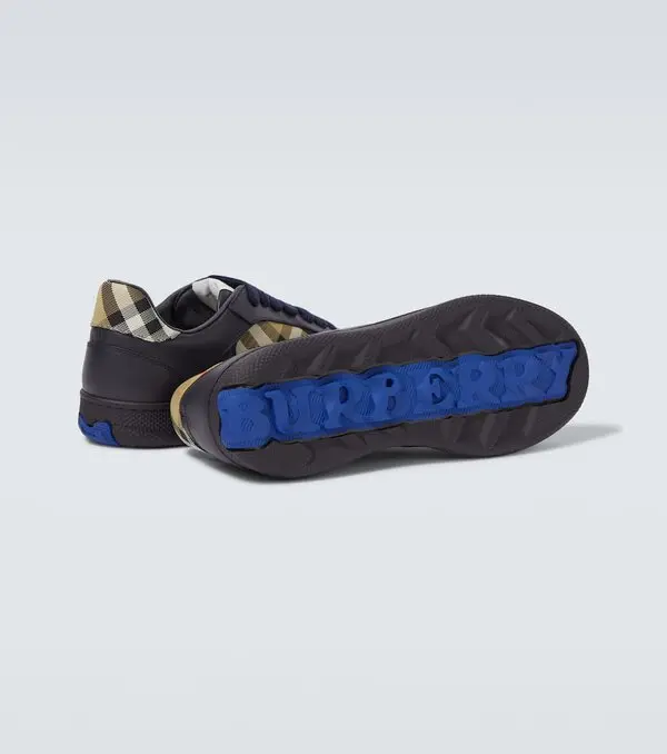 Burberry Terrace Check Leather Sneakers