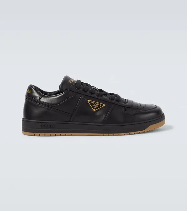 Prada Downtown Leather Sneakers - Black