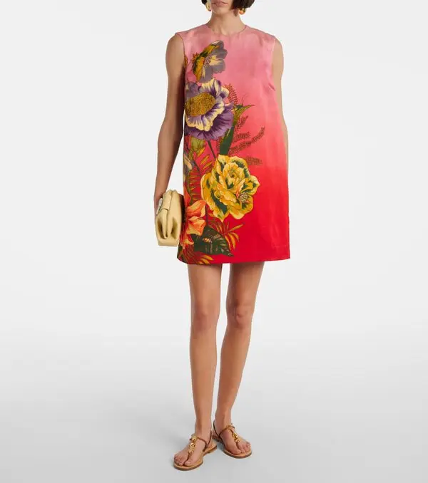 ALEMAIS Inez Ombre Linen-blend Minidress