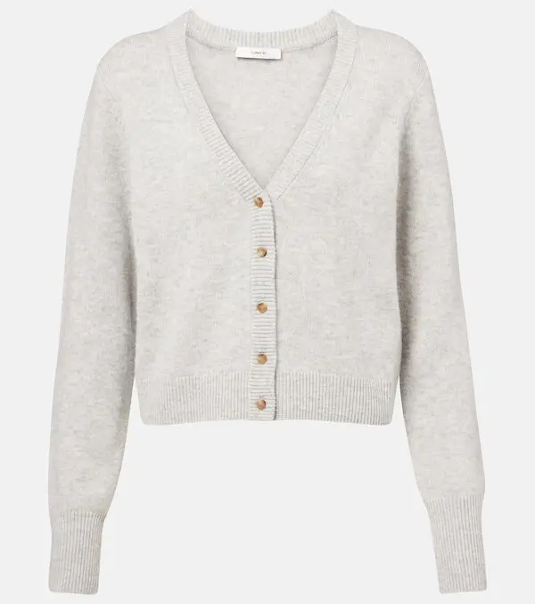 Vince Wool And Cashmere Cardigan - Grey