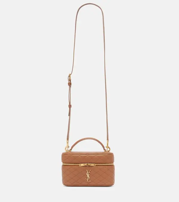 Saint Laurent Gaby Leather Vanity Bag - Brown
