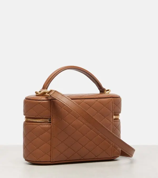 Saint Laurent Gaby Leather Vanity Bag - Brown