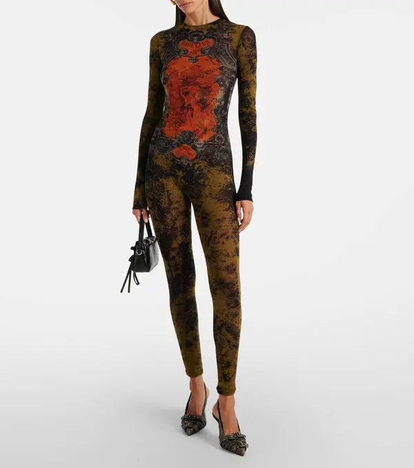 JEAN PAUL GAULTIER Medallion Printed Mesh Catsuit