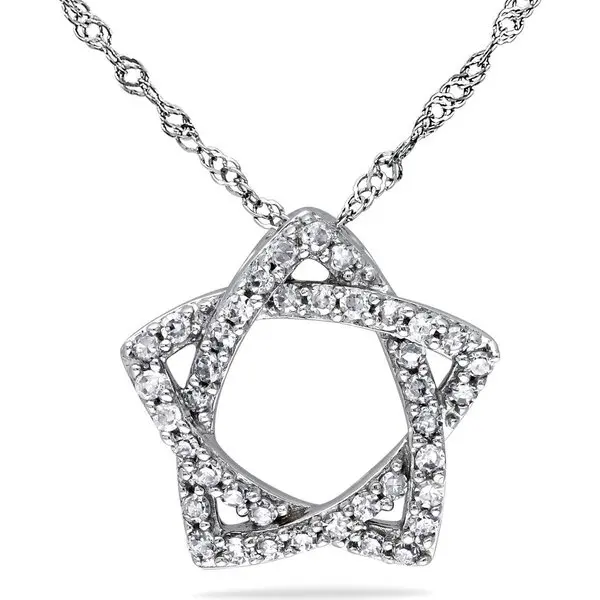 JULIANNA B. Diamond Star Pendant Necklace - 14k White Gold