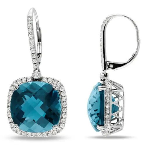 JULIANNA B. Gemstone And Diamond 14k Gold Earrings - Blue Topaz