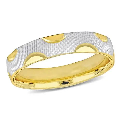 JULIANNA B. Textured Wedding Band In Two-tone - 14k Gold