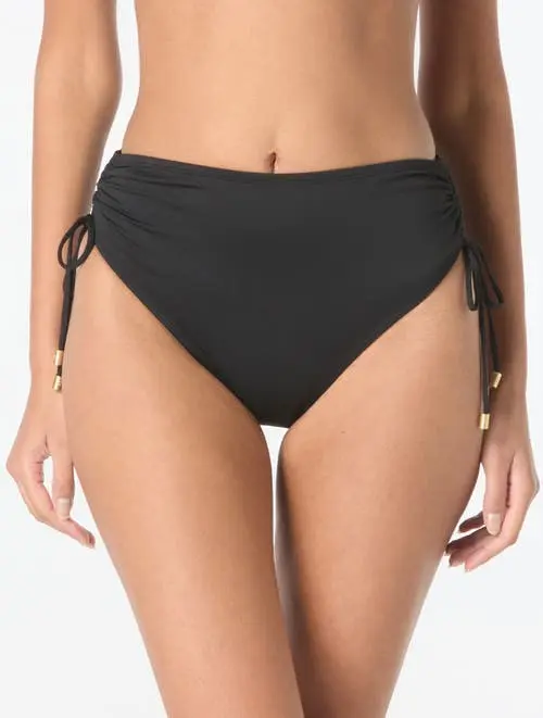 COCO REEF Inspire Shirred High Waist Bikini Bottom - Cast-black