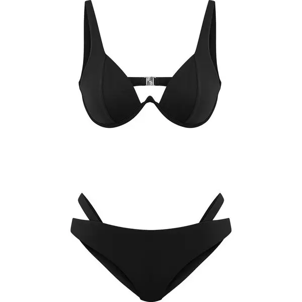 JENDUE Cleo Asymmetric Bikini - Black