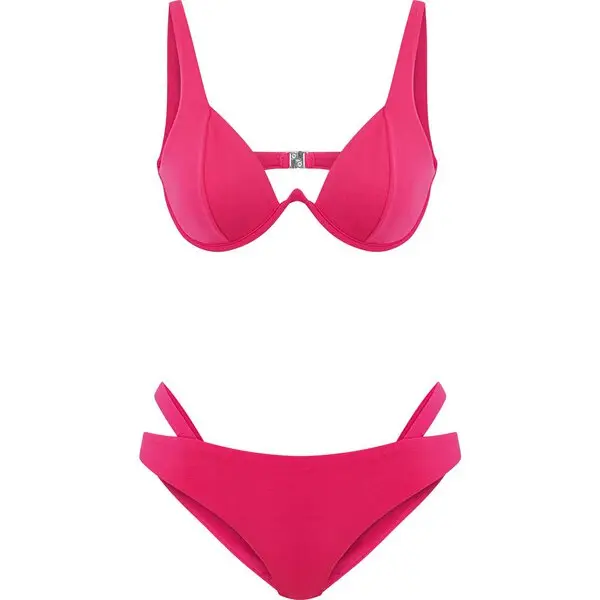 JENDUE Cleo Asymmetric Bikini - Pink