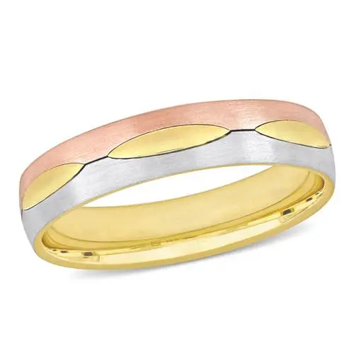 JULIANNA B. 14k Three-tone Gold Marquise Wedding Band - 14k Gold