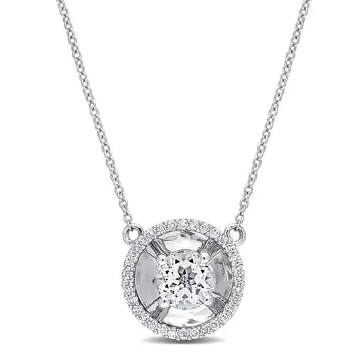 JULIANNA B. White Topaz And Diamond Necklace - 10k White Gold