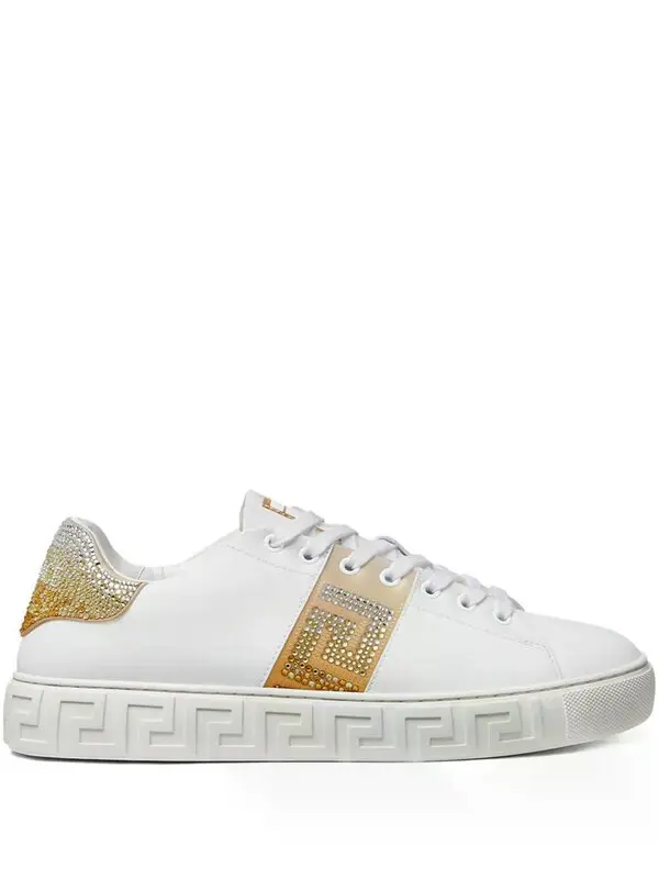 Versace Crystal Greca Sneakers - White