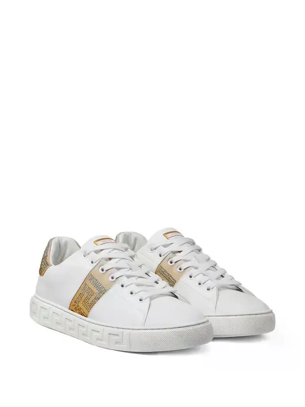 Versace Crystal Greca Sneakers - White